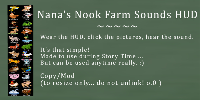 Second Life Marketplace - NN Farm Sounds HUD